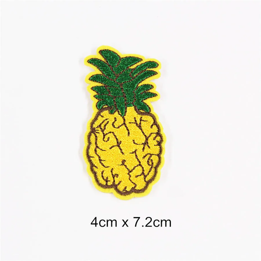 BU166N2 -Patch brodé en tissu ananas,pour vêtements,autocollants,sac,fer à coudre sur des ...
