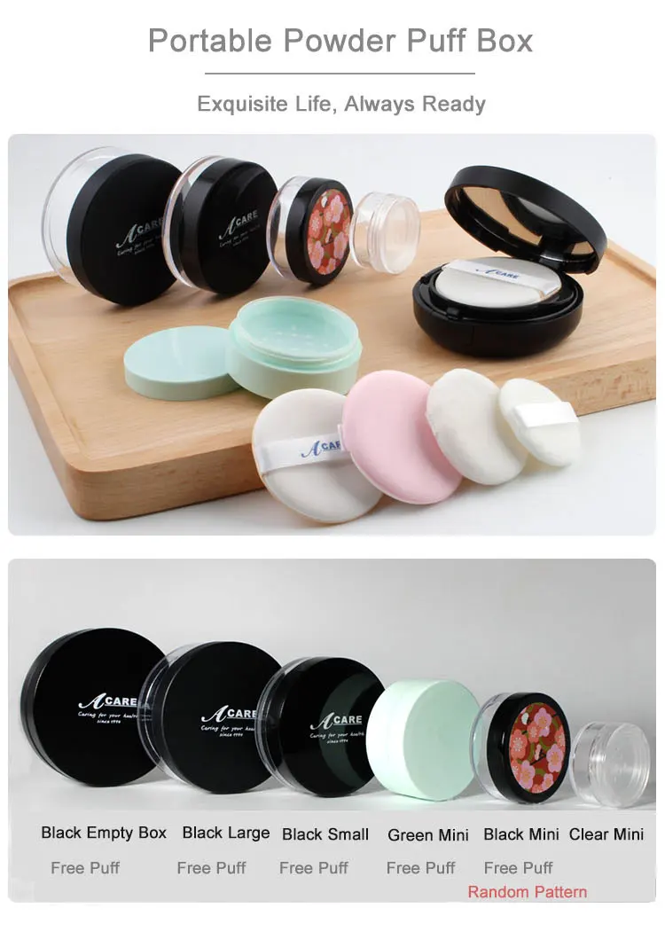 Portable Loose Powder Storage Empty Box Puff Independent Packaging Case ...