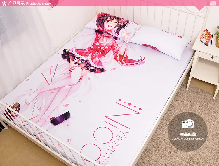 Japanese Anime Cartoon lovelive Milk Silk Mattress Cover Fitted Sheet ...
