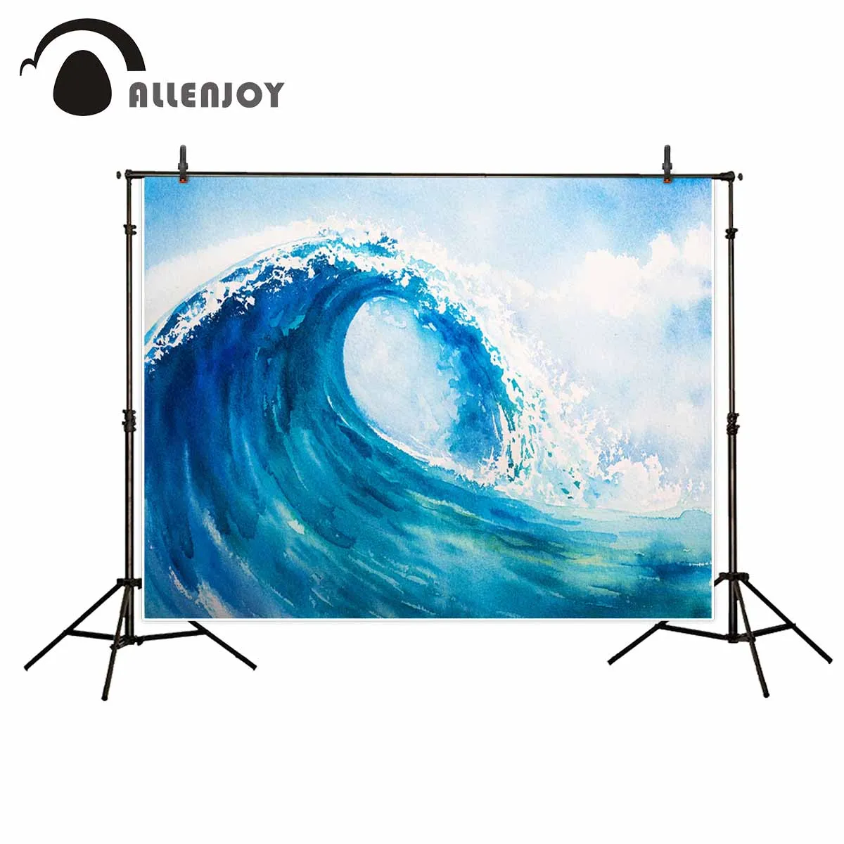 Allenjoy Photography Backdrops Blue Wave Background Watercolour Photo ...