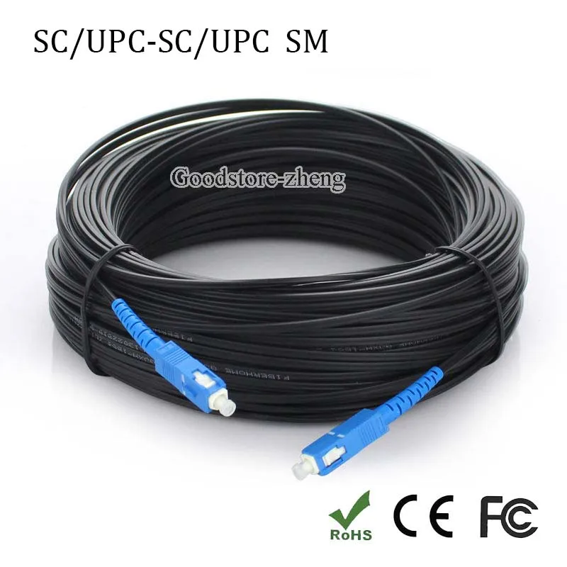 Cable de núcleo único SC a SC, cable SC/UPC de 20/30/50/80/100/150/200 ...