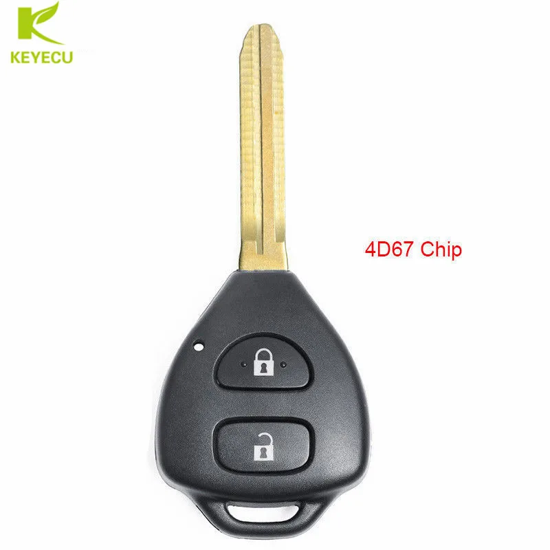 Keyecu Replacement Remote Key 2 Buttons 433mhz,4d67 Chip For Toyota ...