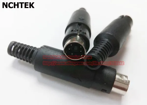 NCHTEK 5PIN 5 Pin Mini DIN Mini DIN Male Plug S video Connector Adapter ...