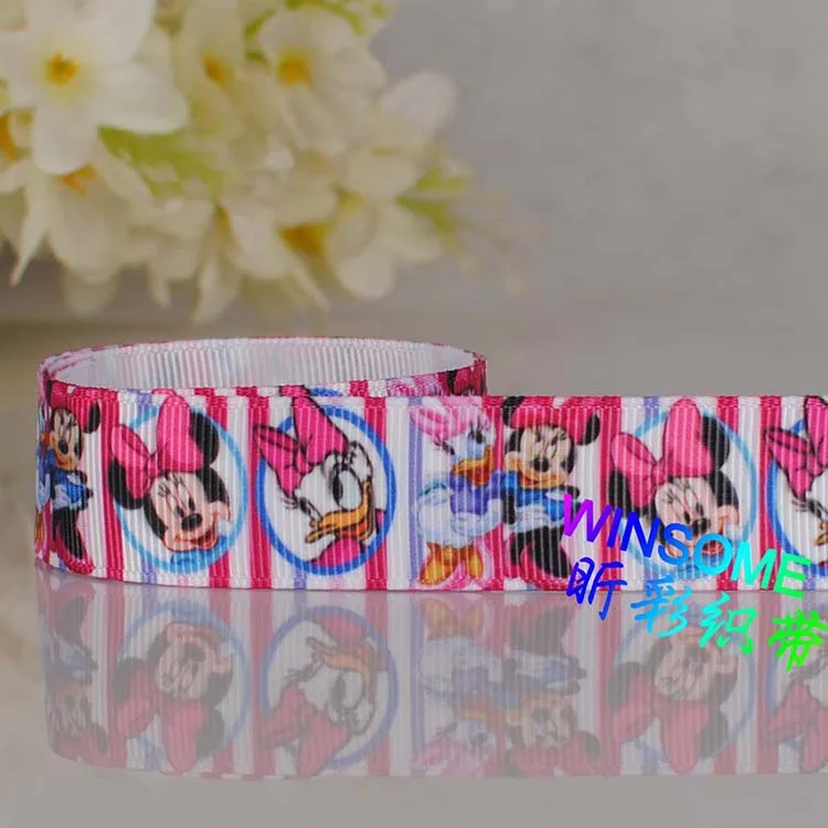 10yards 7/8 '' (22mm) Mickey Mouse & Donald printed Gift grosgrain ...