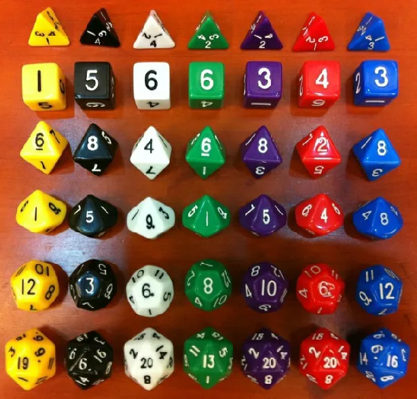 Dungeons and Dragons Game 16 20MM D4 D6 D8 D10 D12 D20 Dice and D&D ...