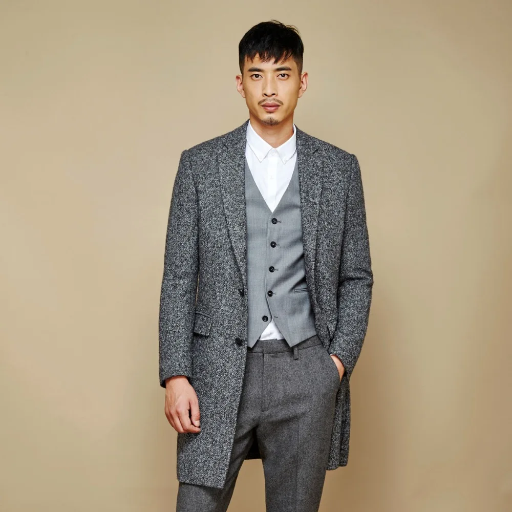 11-Wool-Men-Coat-New-Winter-Long-Jacket-Mens-Grey-Turn-down-Collar-Warm ...