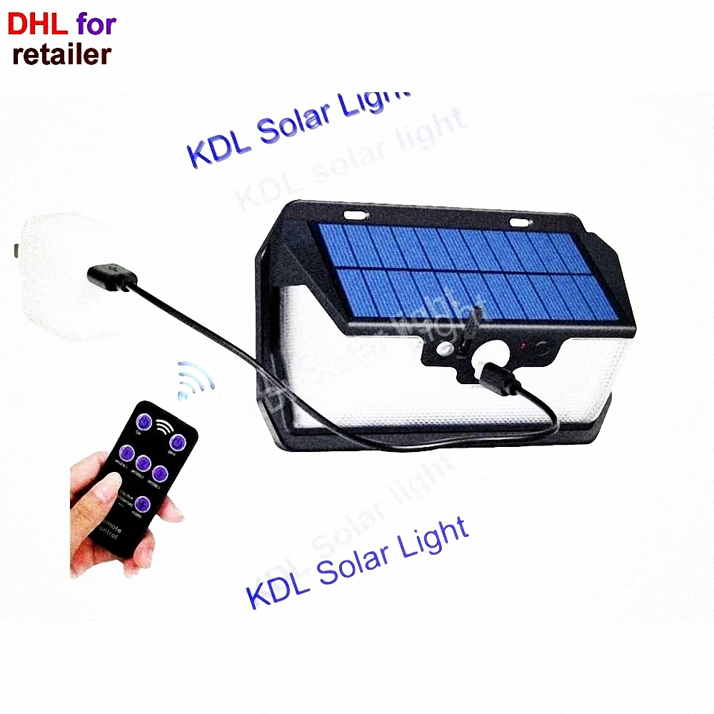 55 LED 900lm Solar Light remote control radar smart Solar Powered Lamp ...