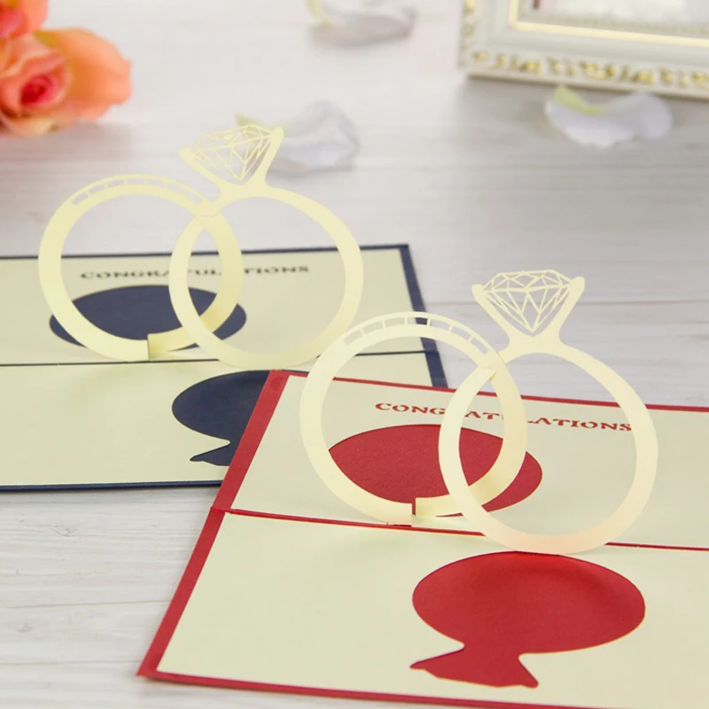 (10 pieces/lot)DIY Valentine's Day Diamond Ring Pattern 3D Handmade ...