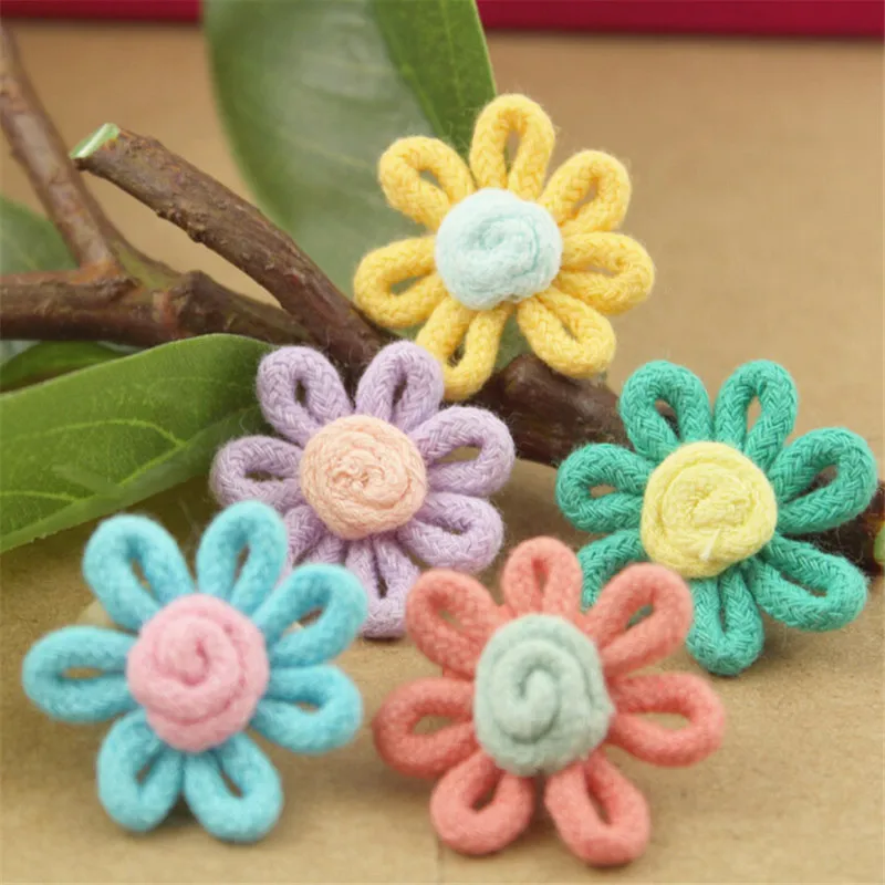 Wholesale-100PCS-Handmade-Fabric-Spring-Flower-Patch-Stickers-DIY ...