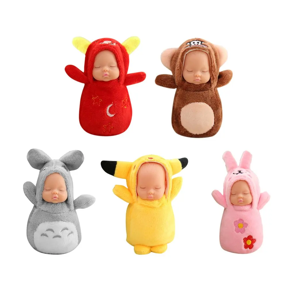 Stuffed Plush Keychains Fashion Cute Sleeping Baby Doll Keychain Small ...