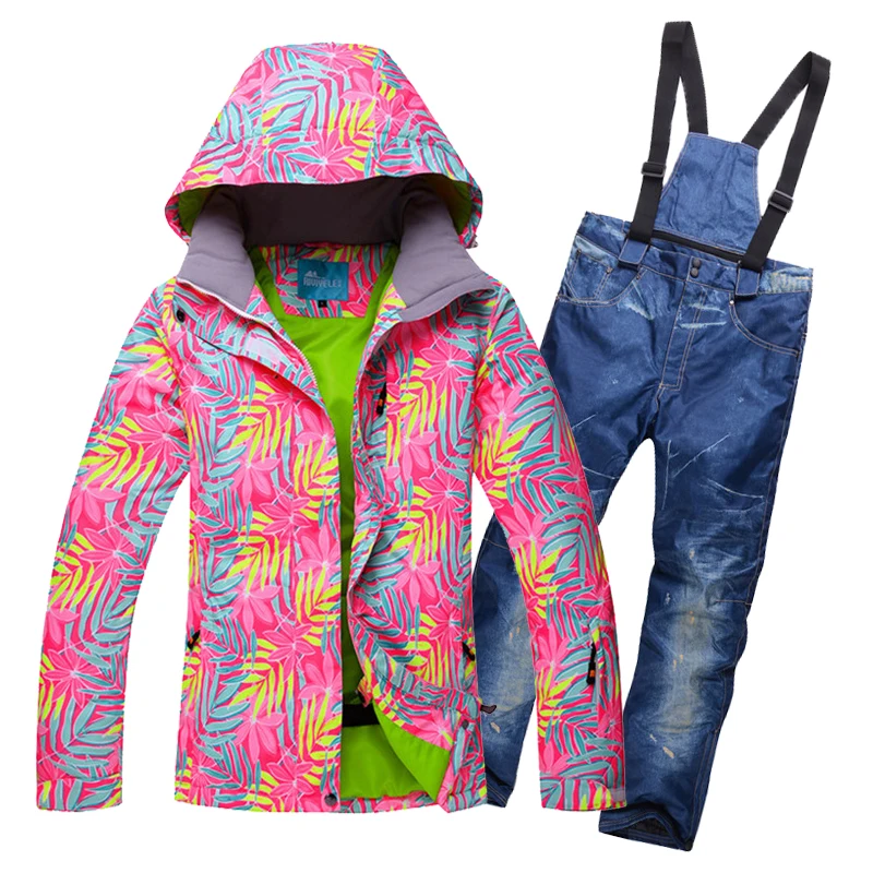 2017 New Outdoor Winter 30 Degrees Warm Ski Suit Sets Women Skiing ...