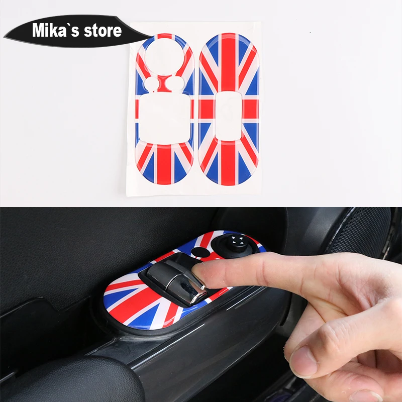 Union Jack Side Door Window Lift Lifter Control Panel 3D Cover Sticker ...