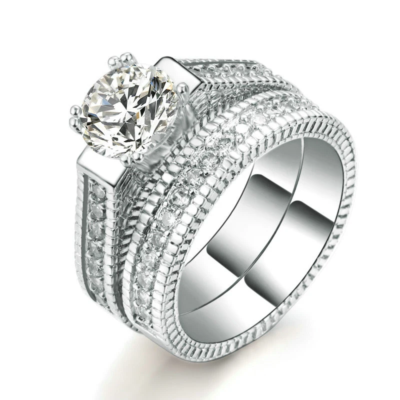 DAN-S-ELEMENT-Silver-Color-Luxury-2-Rounds-Bijoux-Fashion-Wedding-Ring ...