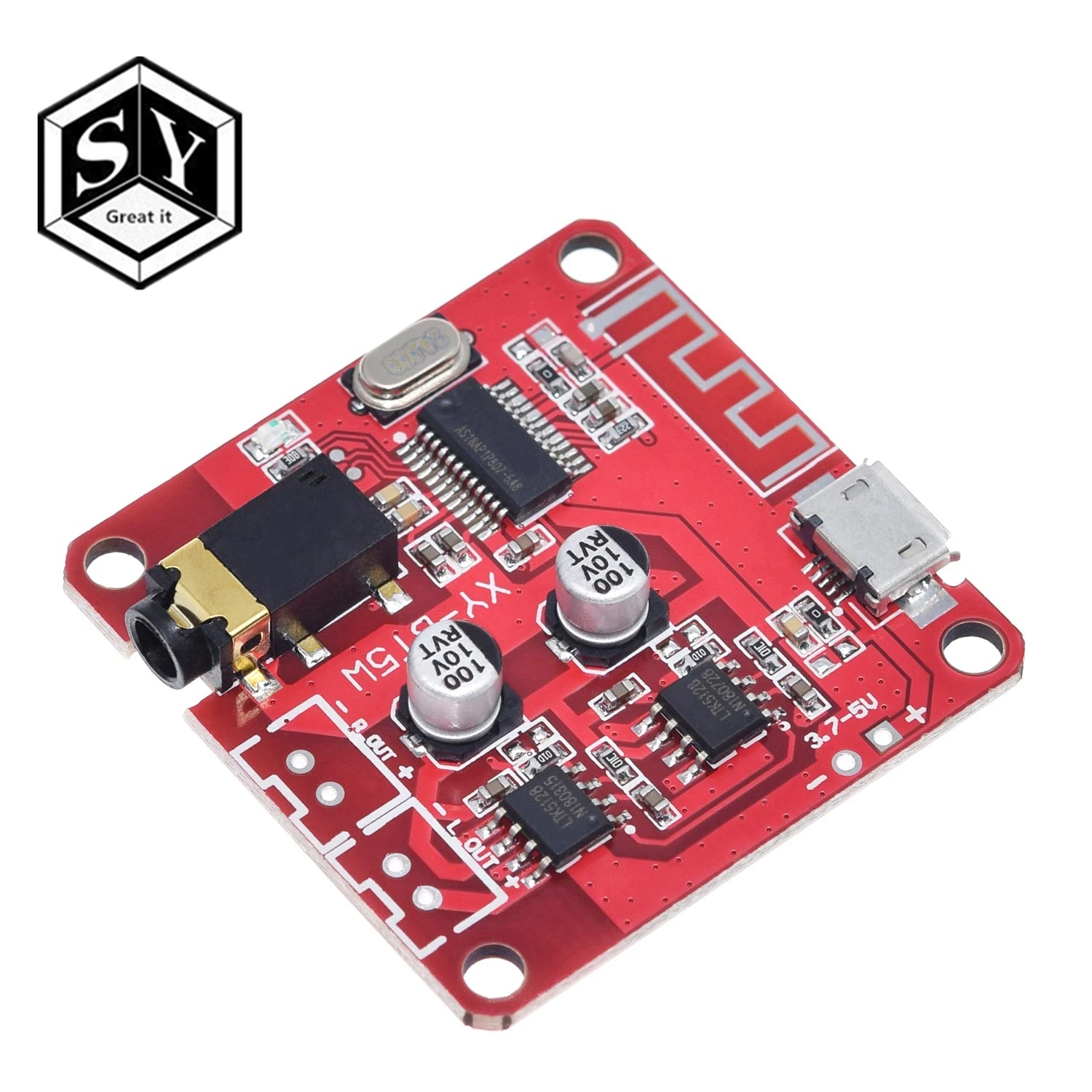 Xy-bt5w Dc 3.7~5v Bluetooth 4.2 Audio Receiver 5w+5w Stereo Power ...