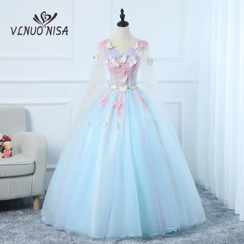 2020 New Arrival Candy Color Evening Dress Butterfly Appliques Pattern ...