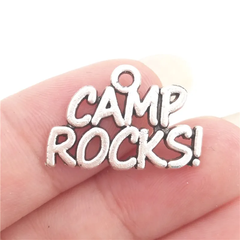 BULK-30-Zinc-Alloy-Camping-Themed-Message-Camp-Rocks-Charms-Antique ...