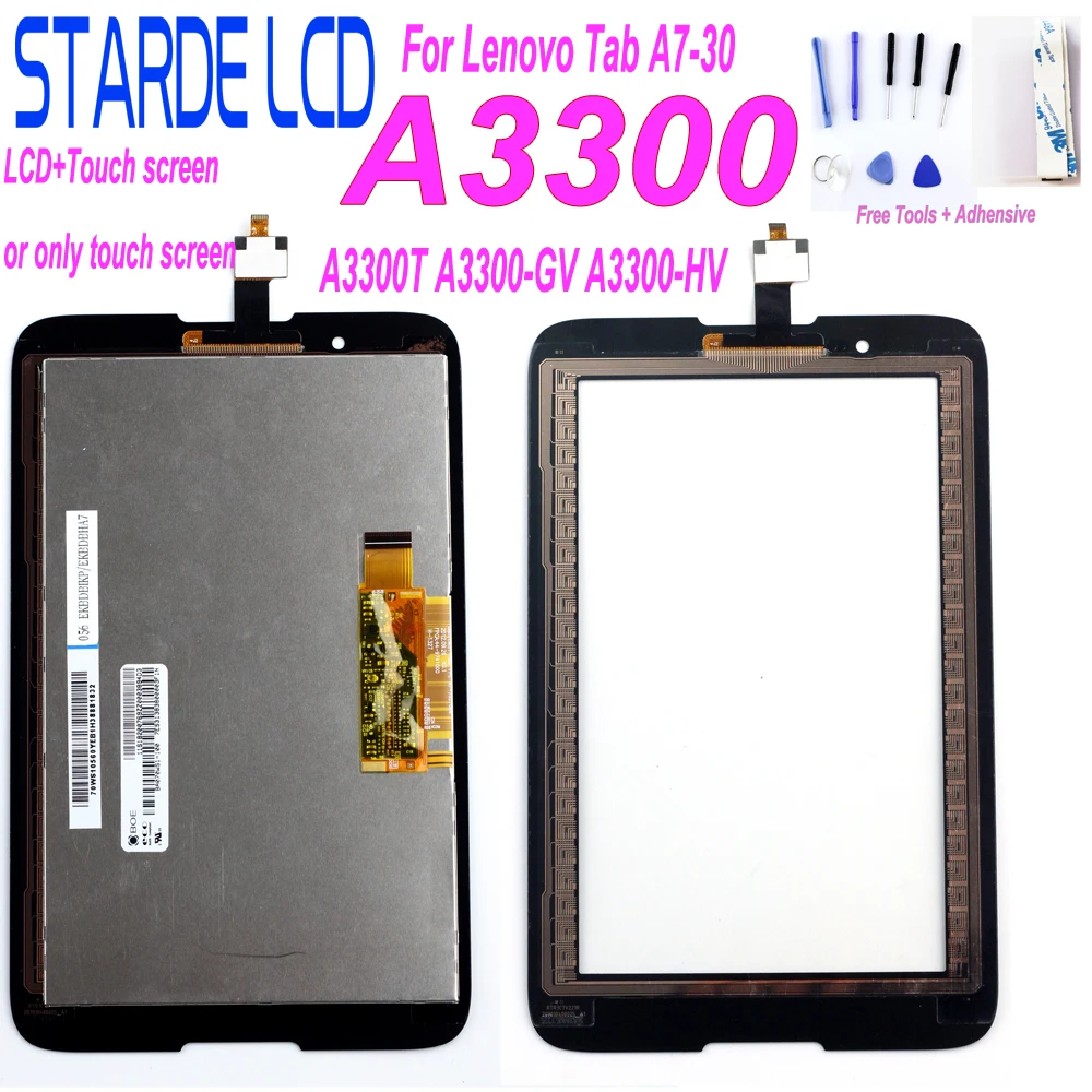 Pantalla LCD táctil para Lenovo Tab A7 30 A3300 A3300T A3300 GV ...