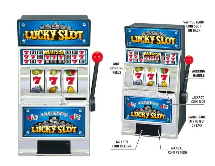 Casino Lucky Slots Jackpot Mini Slot Machine Bank with Spinning Reels ...