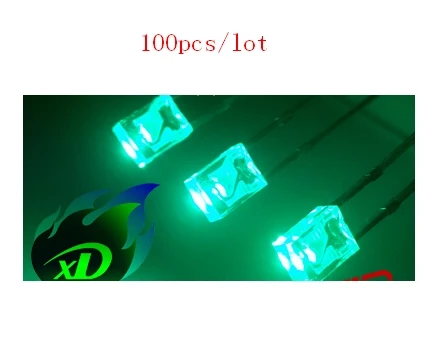 Retail High Quality 100pcs 2x3x4 Rectangular (square) type Cyan led ...