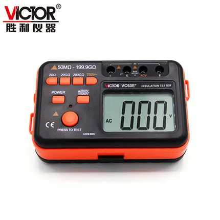 VICTOR-VC60E-probador-de-aislamiento-Digital-medidor-de-resistencia-de-50M-199-9G-Ohm-2500V ...