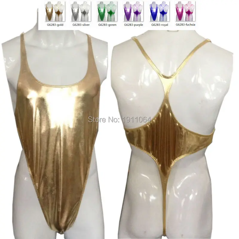 Bodysuit Brilhante Masculino Bodysuit Traseiro De Corte Alto Racer