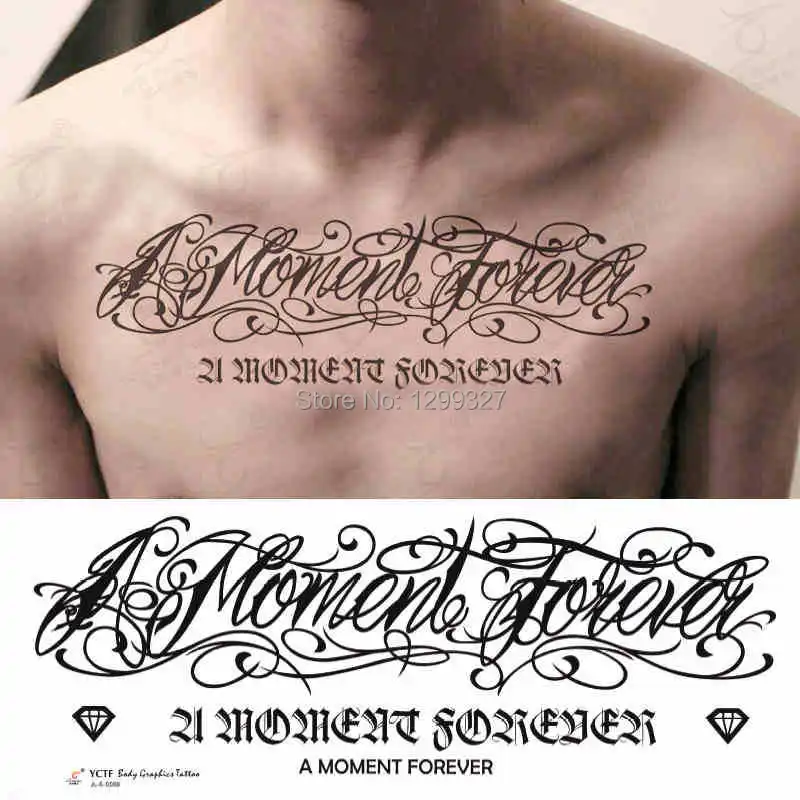 Tattoos For Men On Chest Lettering
