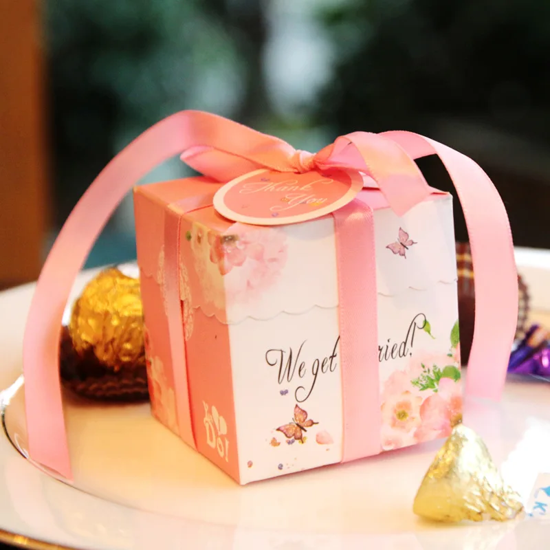 50pcs/lot Rotating Favor Gift Box Wedding Anniversary Engagement Party ...