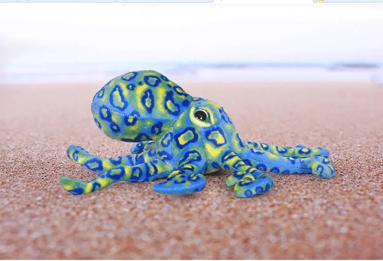 New Plush Octopus Toy Creative Blue Stuffed Octopus Doll About 36x32cm ...