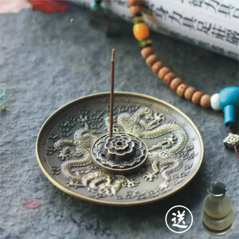 Dragon Incense Sticks Burner Holder Chinese Fu Censer Joss Plate Holder ...