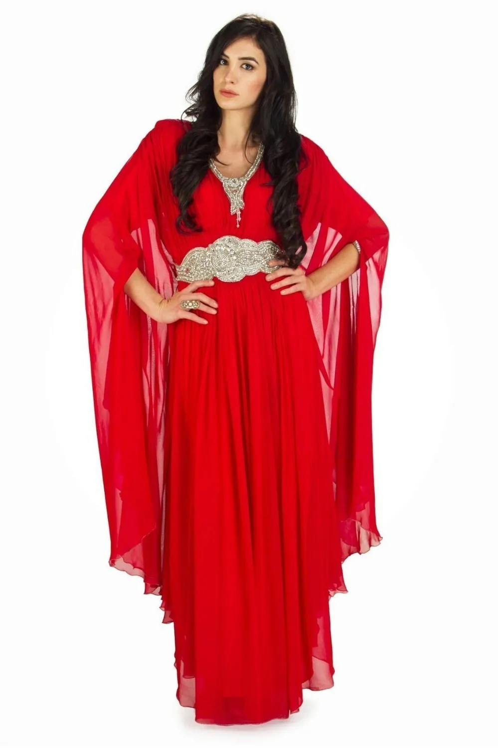 Custom Made Red Evening Dresses Islamic Abaya In Dubai Arabic Kaftan ...