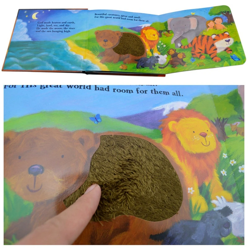 English Baby books Bible stories A touch & Feel book Plush touch ...