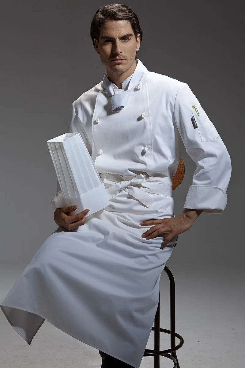 Top quality new cook suit long sleeve restaurant cook chef uniform ...