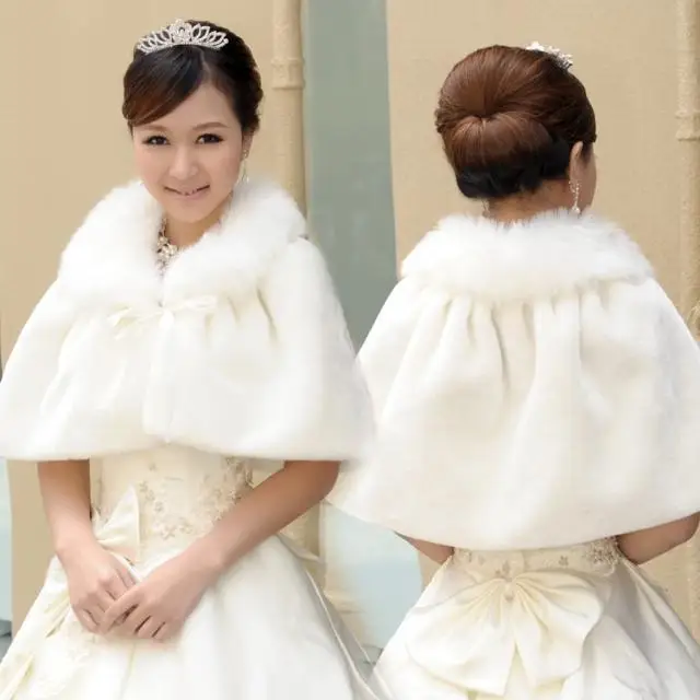 new Fur shawl wedding dress bride formal dress accessories luxury cloak ...