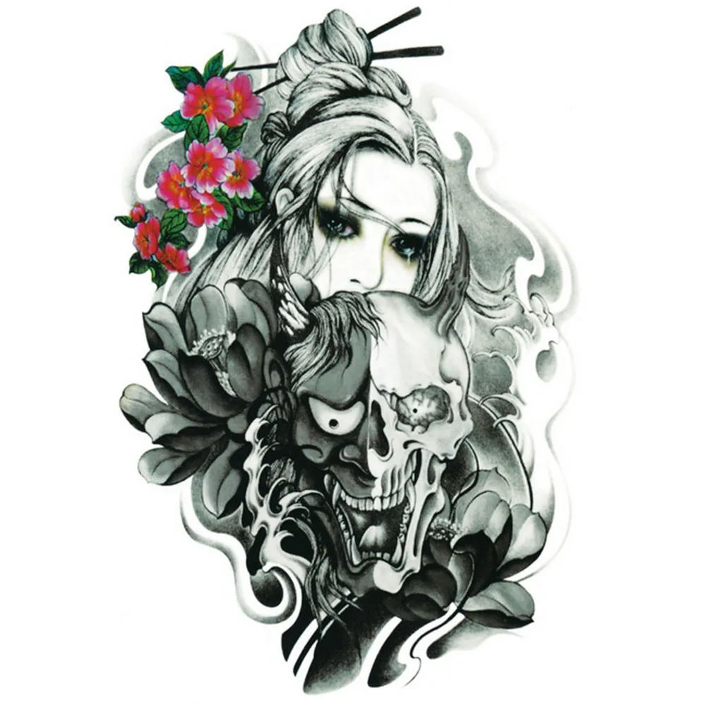 Yeeech Temporary Tattoos Sticker for Women Large Fake Evil Demon and ...