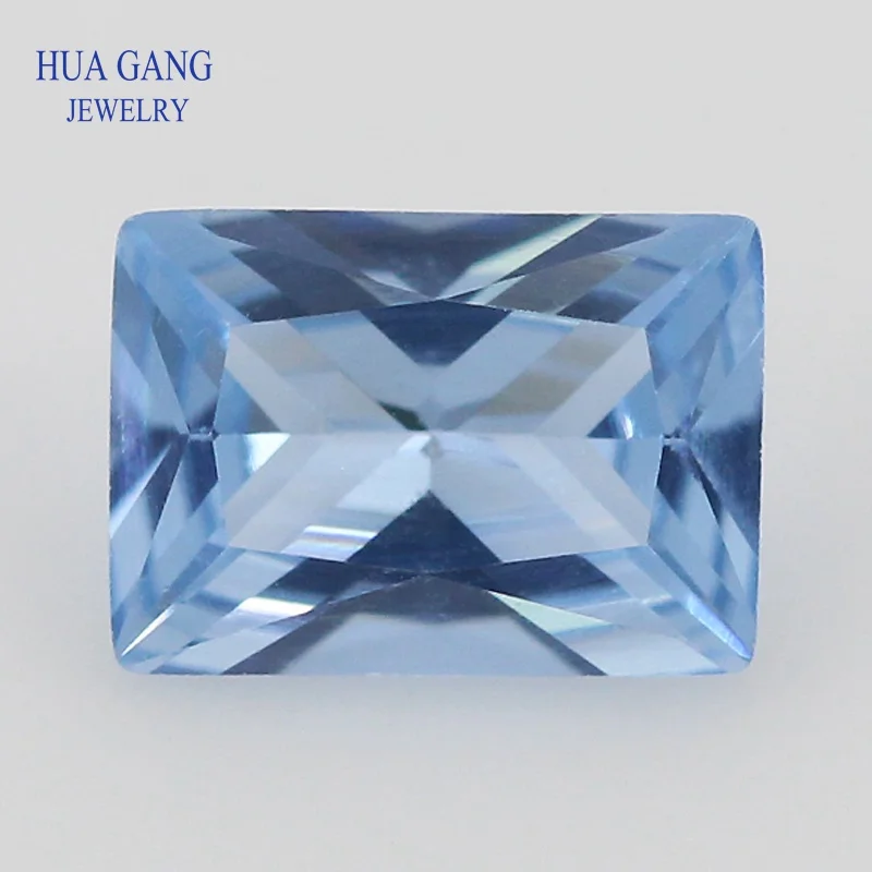 108# Light Blue Rectangle Shape Princess Cut Synthetic Spinel Stone For ...