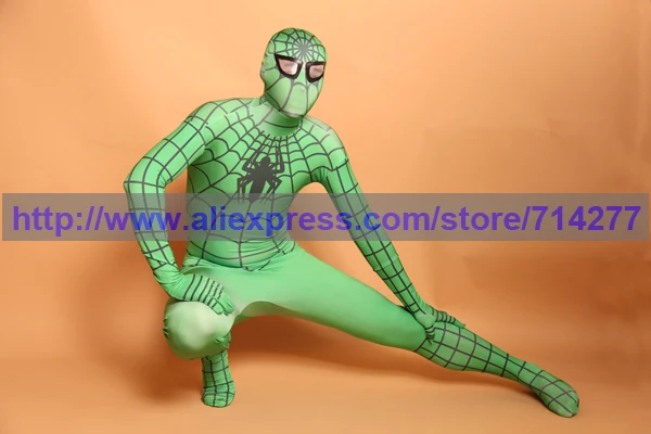 Superhero Spiderman Black And Green Cool Spiderman Cosplay Costume