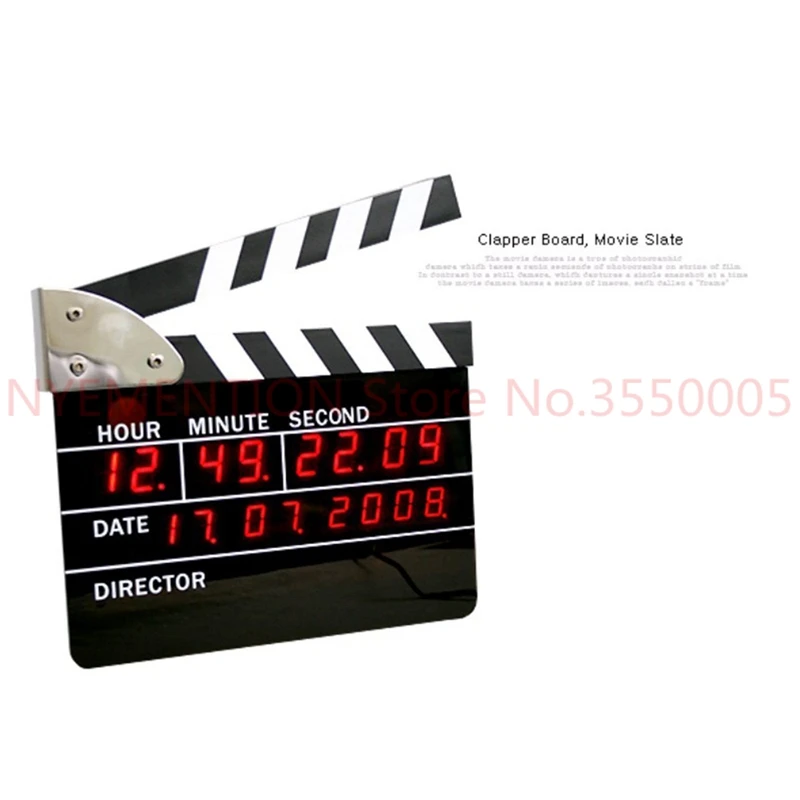 Directors Edition Clapperboard Digital Alarm Clock Movie Action LED ...