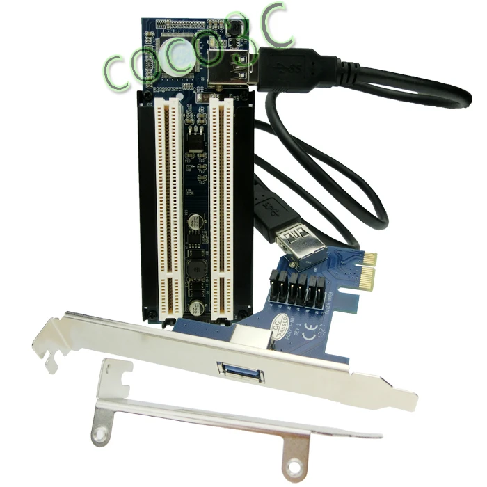 PCI-e 1x 4x 8x 16x to Dual PCI slots adapter pci express converts ...
