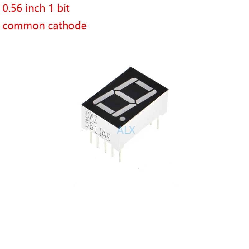 10PCS 0.56inch 7 Segment 1bit Red Digital Tube Common Cathode CC LED ...