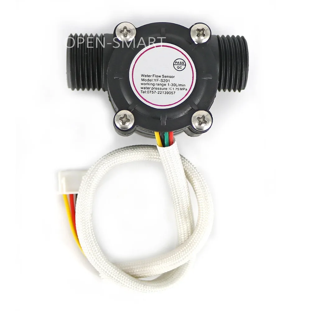 G1/2 Water Flow Sensor Hall Flowmeter Temperature Sensor Turbine ...