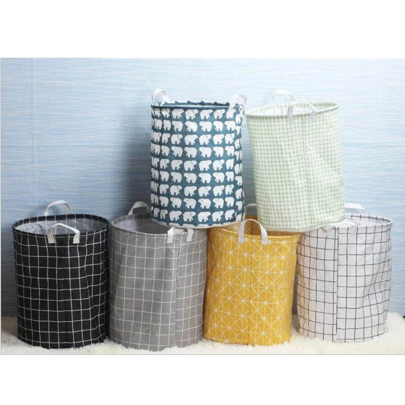 CFen A's Simple style Waterproof dirty Laundry basket Cotton Linen ...