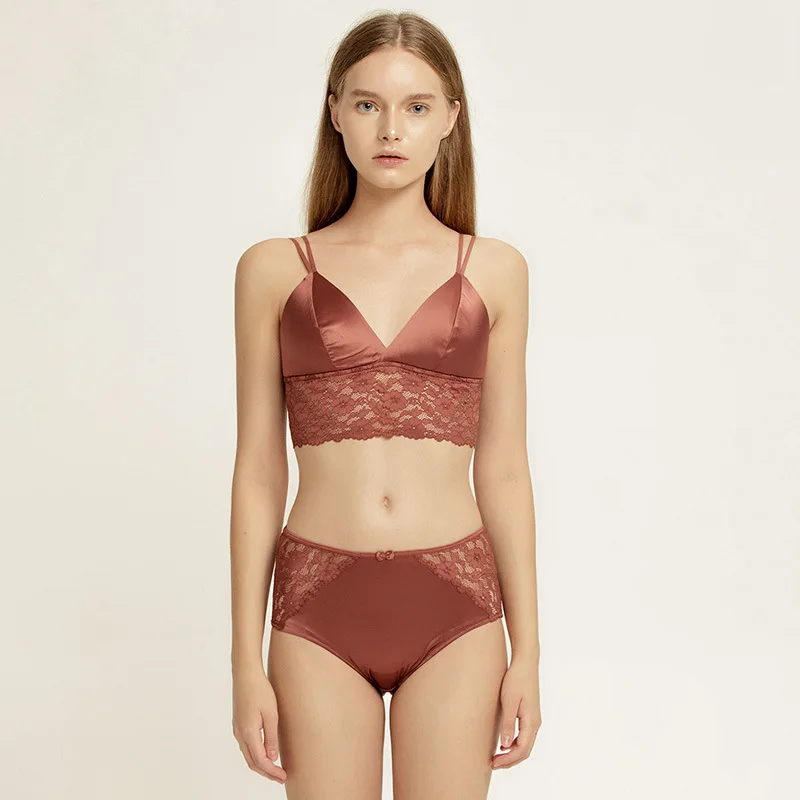 Gathered Bralette Triangle Cup Bras New Brand Sexy Lace Lingerie