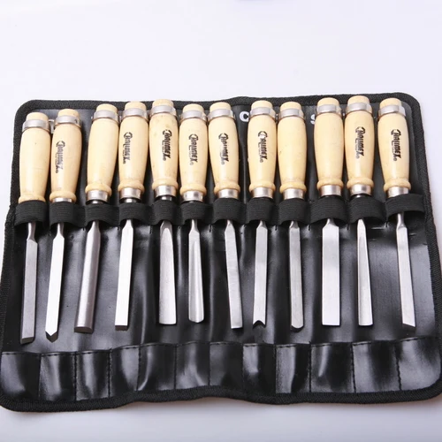 12 Piece Wood Carving Hand Chisel Tool Set Professional Woodworking ...