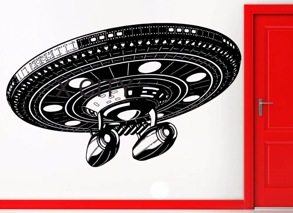 Ufo Flying Saucer Space Alliens Spaceship Battleshipwall Art Decal ...