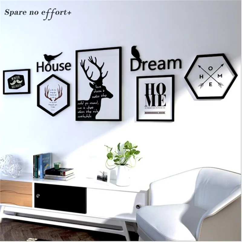 Nordic Style Big Size Photo Frame Set Wall Decor Photo Frames for ...