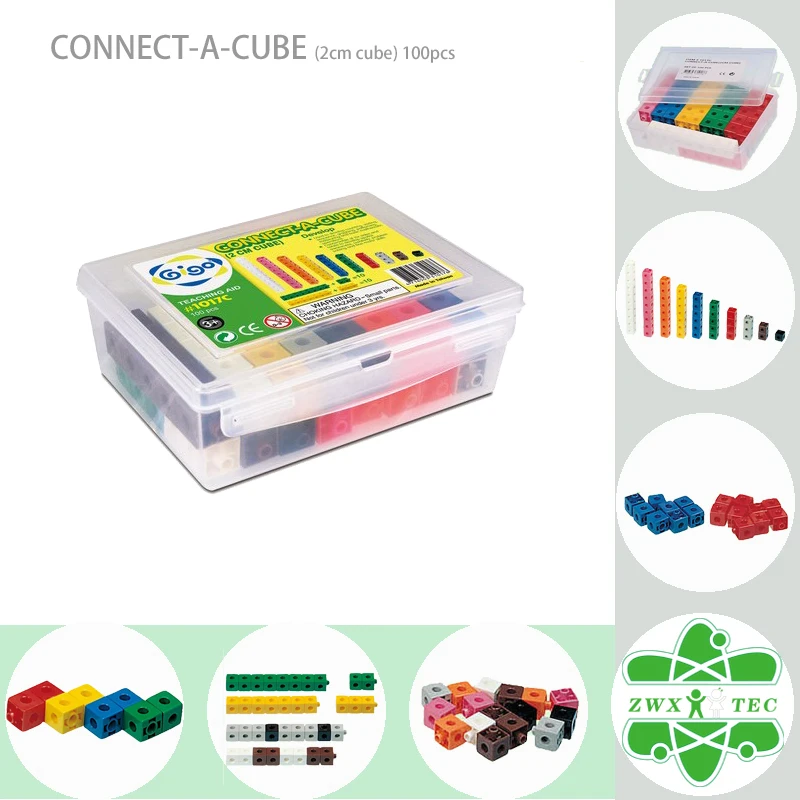 Gigo Children's Square Blocks Mathematics Teaching Aid Connect-a-cube ...
