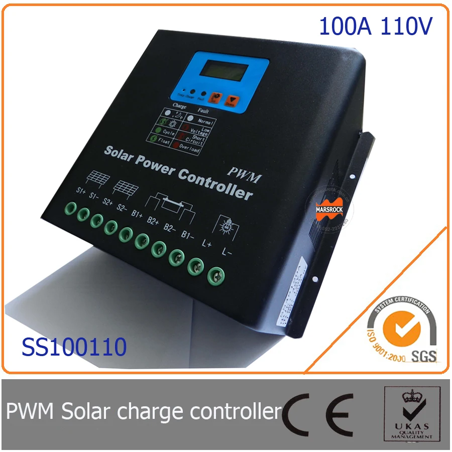 100a 110v Pwm Solar Charge Controller With Led&lcd Display, Auto ...