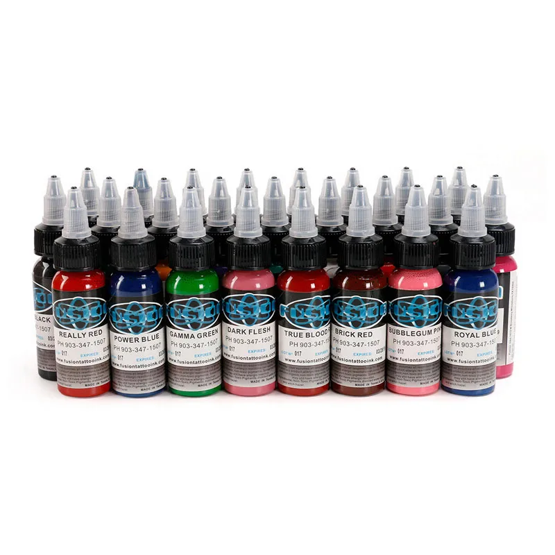2017 New Tattoo Ink Fusion 25 Colors Set 1 oz 30ml/ Bottle Tattoo ...