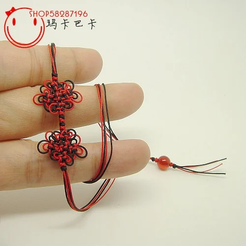 Rope art red string bracelet double Ruyi knot|string track|bracelet ...