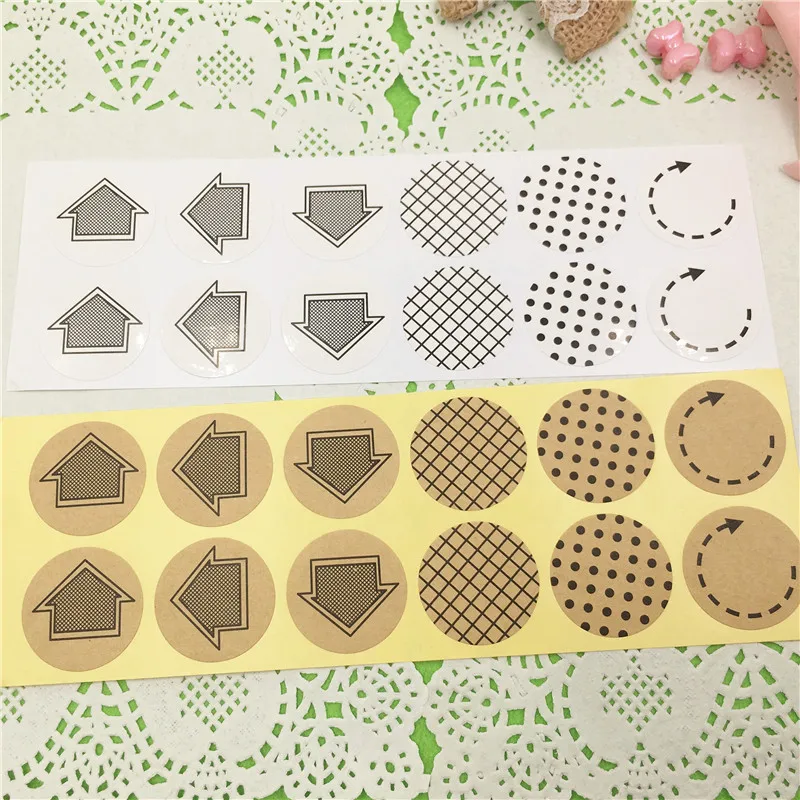 100Pcs Arrow Mark Kraft Stickers Indicative Label Sticker Festival ...